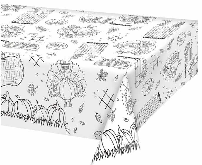 Coloring Tablecloth Birthday Giant Coloring Table Covers Disposable ...