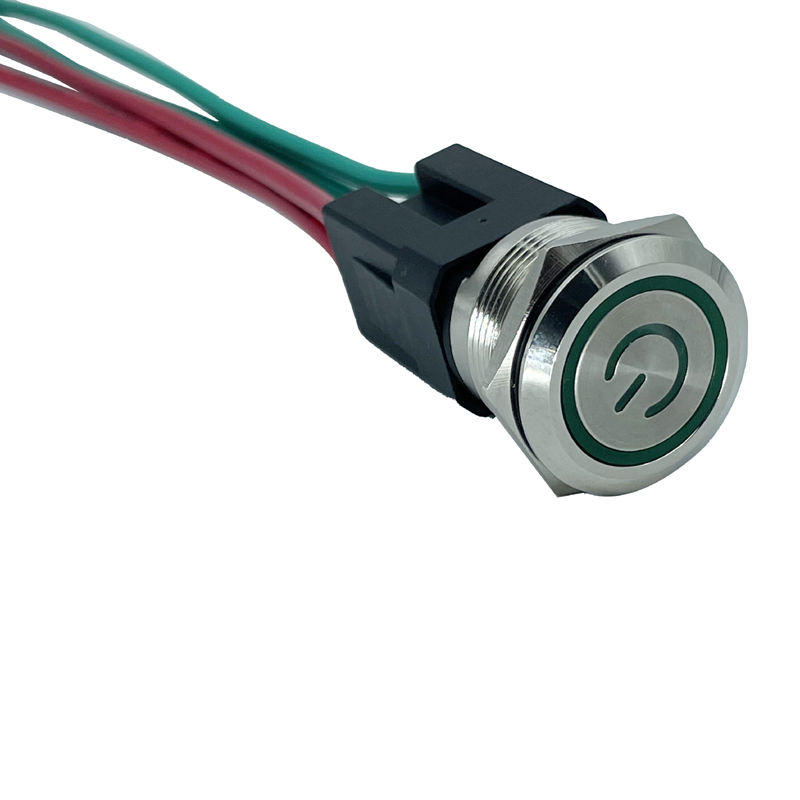 22mm IP65 Metal Anti Vandal Push Button Switch with Socket Wire Lead ...