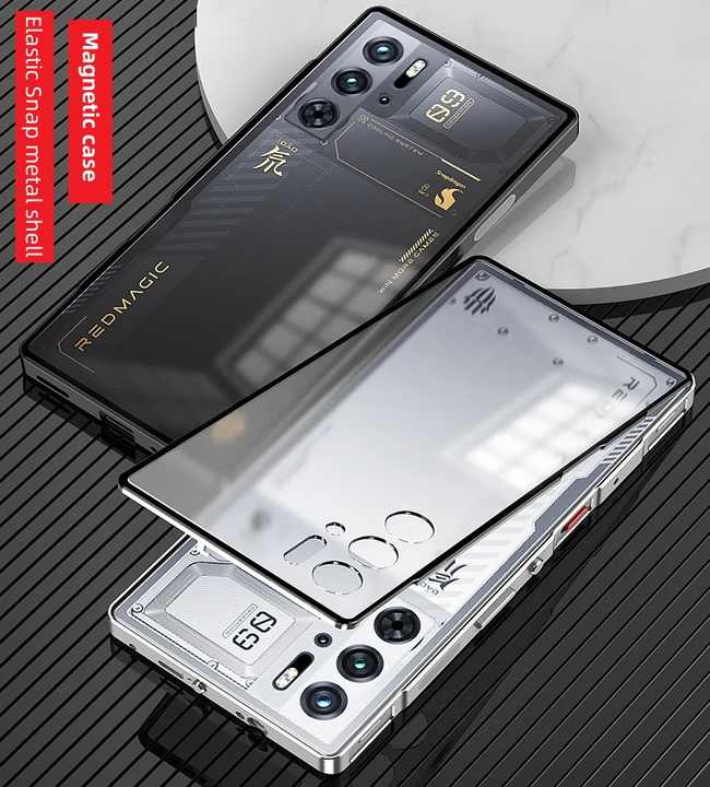Elastic Snap Magnetic Metal Bumper Frame Case For Zte Red Magic 9s Pro ...
