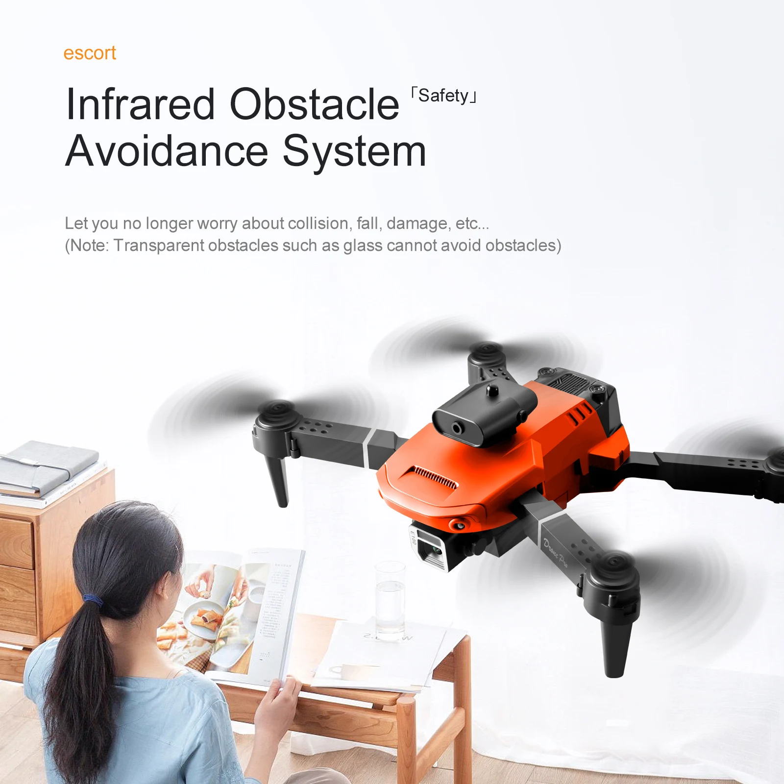 E100 Drone - 4K Dual HD Camera Optical Flow WiFi Quadcopter With Obsta ...