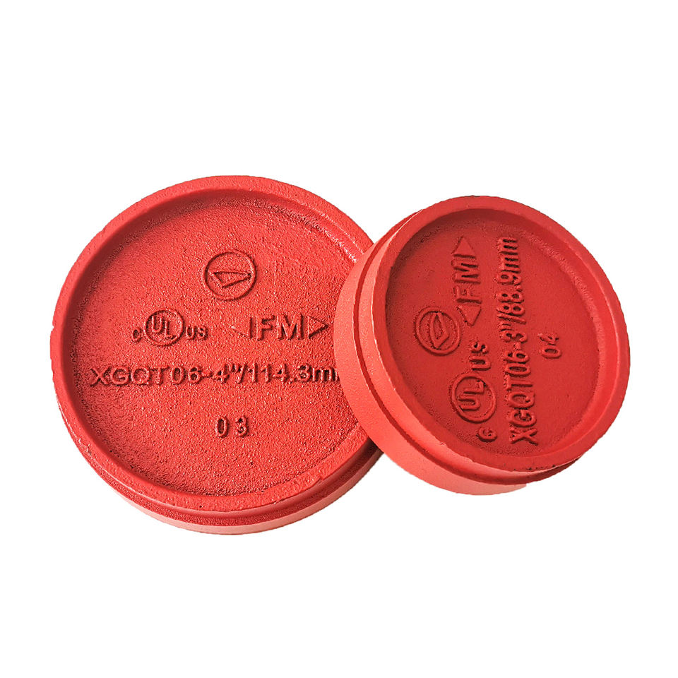 Fire Fighting Ductile Iron Grooved Pipe End Cap Valve Caps Red Color FM ...