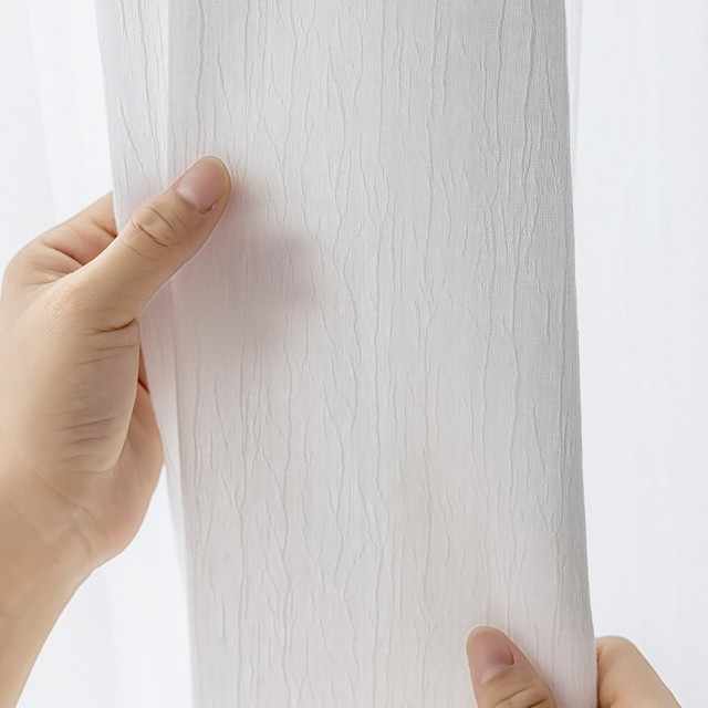Transparent Net Voile Faux Linen Texture Sheer Curtains for Living Room ...