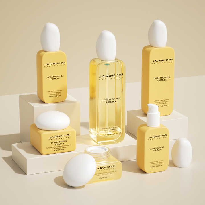 Unique Coloured Gradient Cosmetic Packaging Set - Custom Printed Glass ...