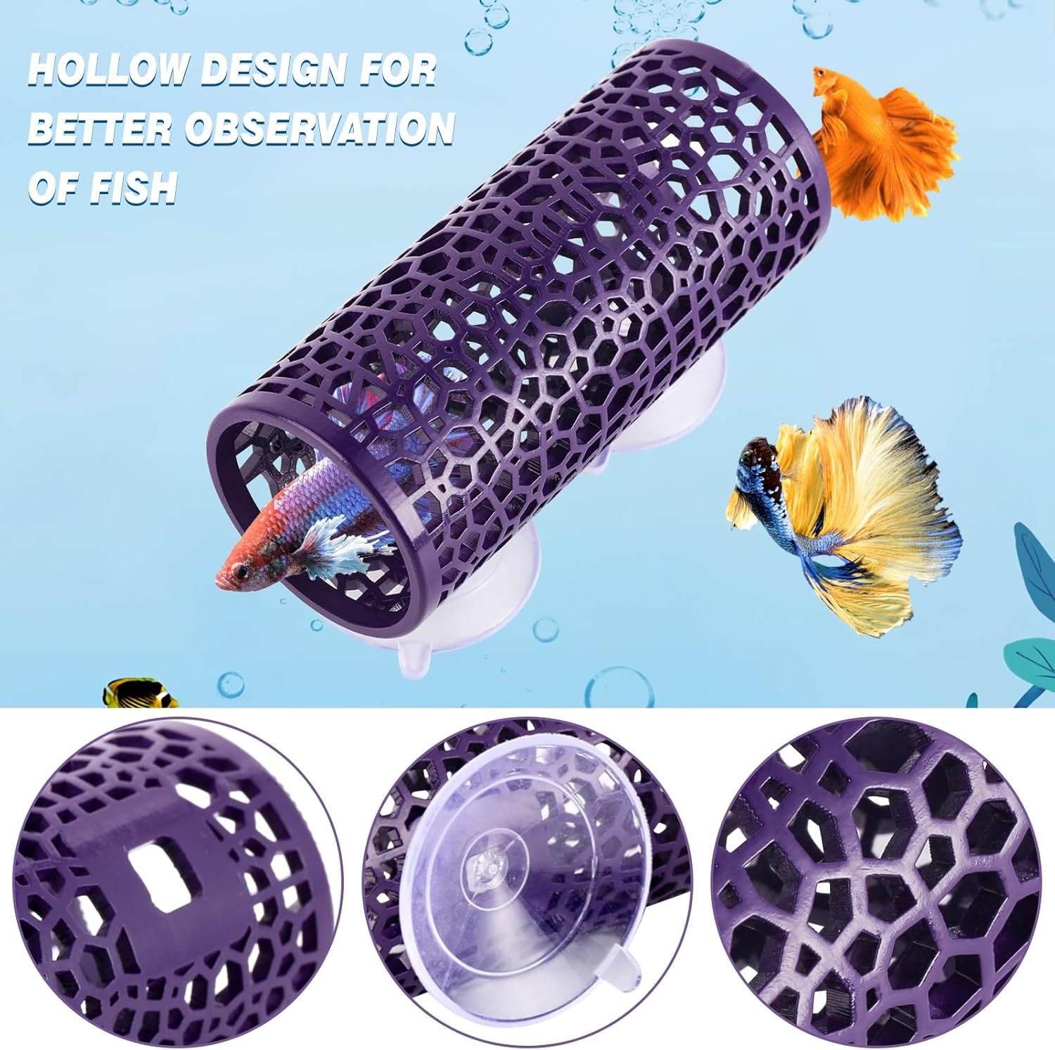 Fishing Floats Shrimp Dome Hide Betta Habitat Hideout Aquarium Betta ...