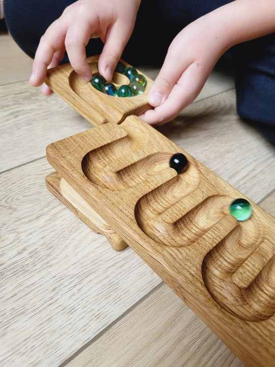 Wooden Marble Run Race Machine Winding Track Educational Toys for Child ...