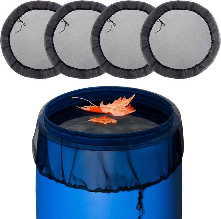 Mesh Cover for Rain Barrel With Drawstring Water Collection Buckets ...