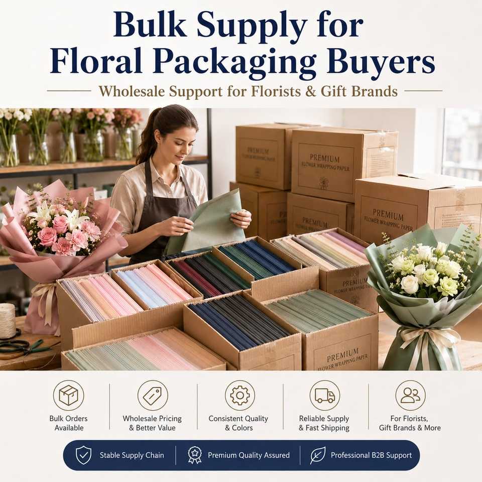 Custom Flower Bouquet Wrapping Paper Sheets Floral Packaging for ...