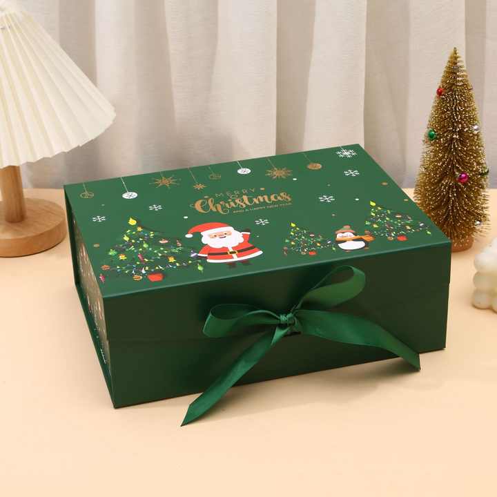 RTS 24*17.5*10.5cm Two Size Christmas Foldable Magnetic Gift Box for ...
