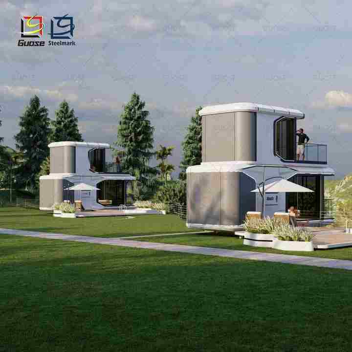 modular capsule house for living house cabin steel structure prefab ...