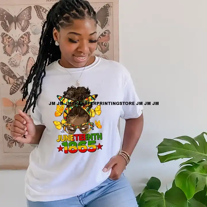 Afro American Queen Juneteenth DTF Transfer Sticker for Garments - OEM