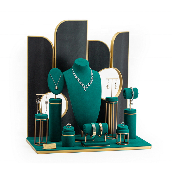 Dark Green Jewelry Display Packaging High Quality Microfiber Luxury ...