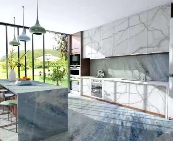 Brazilian Blue Crystal Quartzite Wall Tile Luxury Modern Design ...