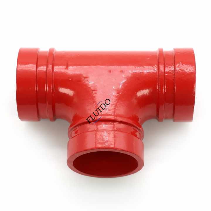 Customized Red Painted Ductile Iron Tee Elbow Durable Groove Pipe ...