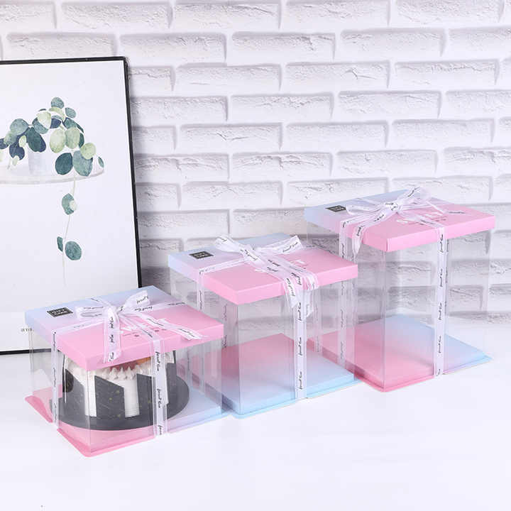 Luxury Transparent Clear Tall Wedding Plastic Cake Box Custom Wholesale ...