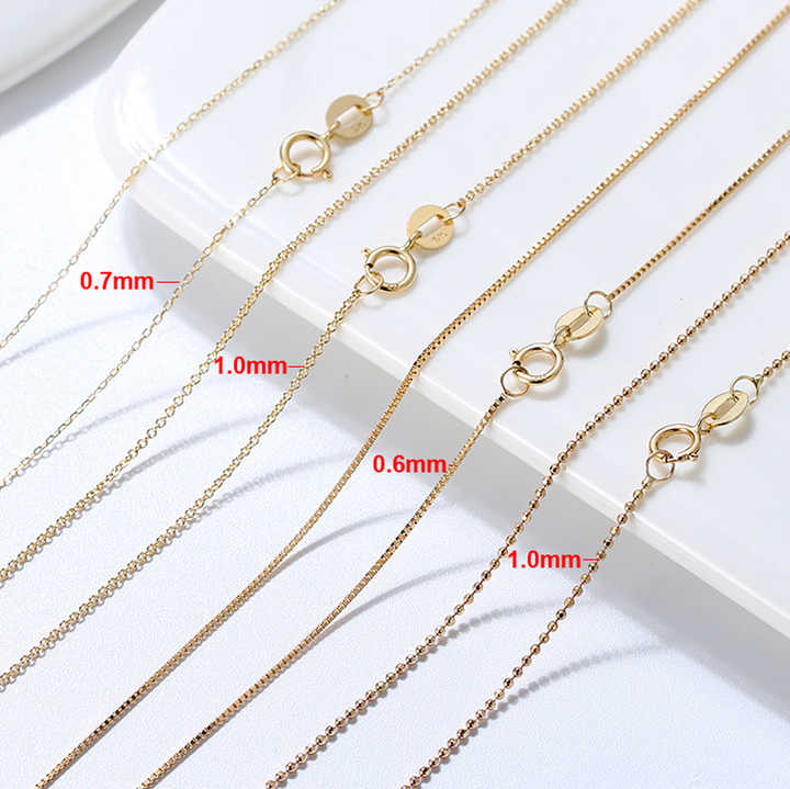 FC AU417 10 Karat Pure Gold Chains kolye Necklace Jewelry Wholesale Real Gold 10K Solid Gold Link Chains for Women Men