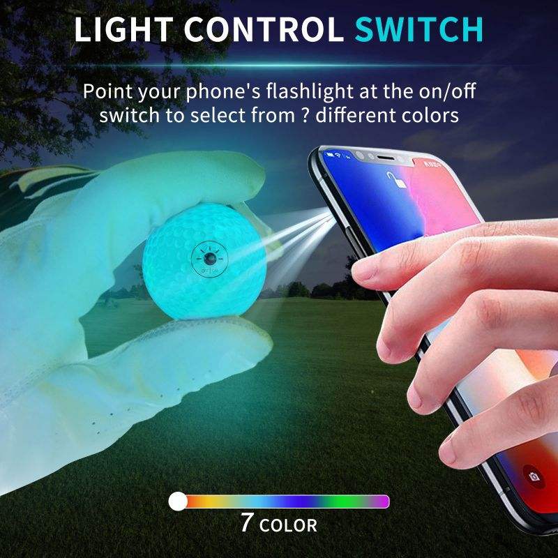 New Light Sensor Golf Ball Light Controlled Ball Light Activated Golf ...