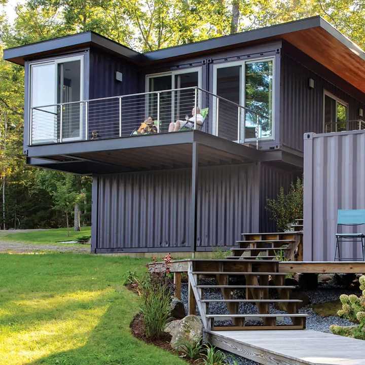 Sinoy Glass Wall 2 Story Shipping Container Homes Modern Luxury