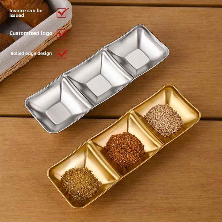 Japandi 304 Stainless Steel Modern 3 Compartment Dish Hot Pot Dipping ...