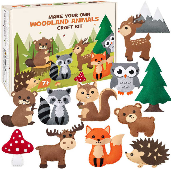 Woodland Animals Craft Kit - Educational DIY Sewing Set