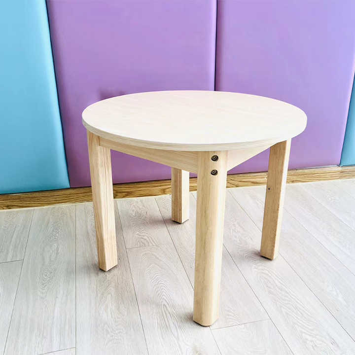 Solid Wood Small Round Table for Kids & Preschoolers