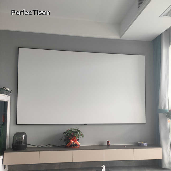 PerfecTisan 140 Inch Soft White / Grey Screen Fix Frame Projector ...