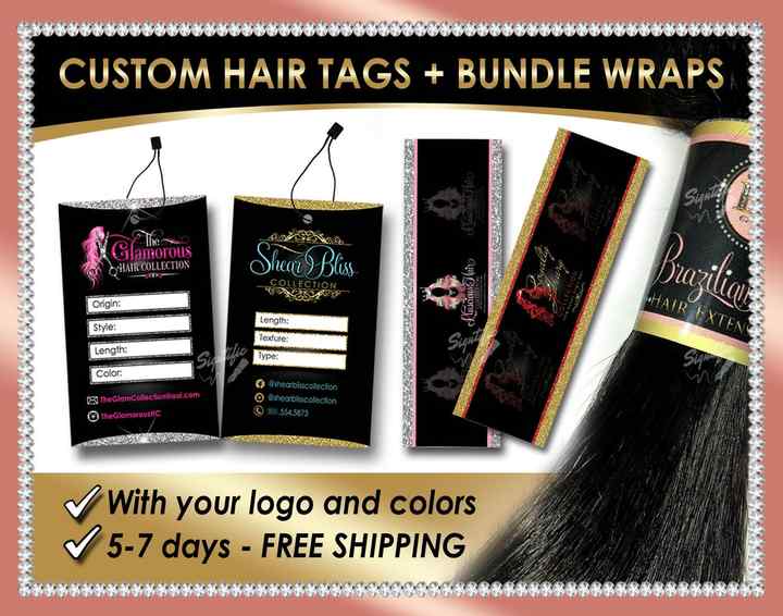 Custom Print logo Vinyl DIY Business Branding Wigs Extension Hair ...
