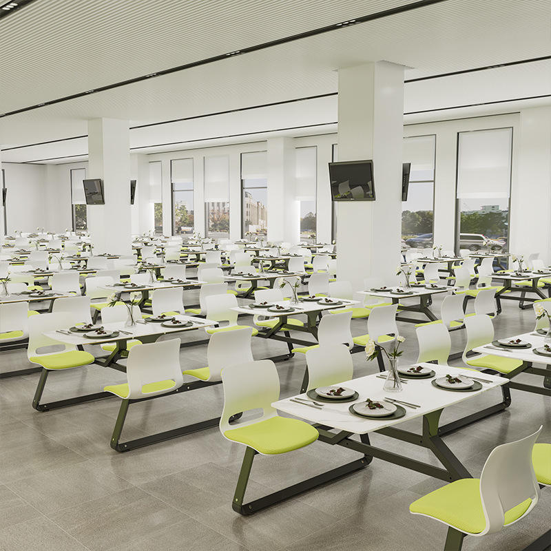 School Commercial Canteen Dining Tables and Chairs Staff People Fast ...
