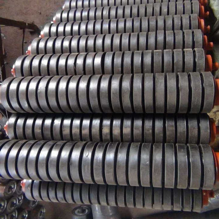 High Quality Conveyor Roller Spiral Scrap Ring Buffer Rubber Idler for ...