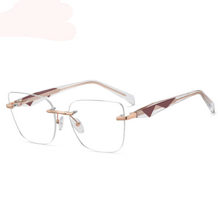 2025 New Rimless Eyeglasses Frame Anti Blue Light Blocking Glasses ...