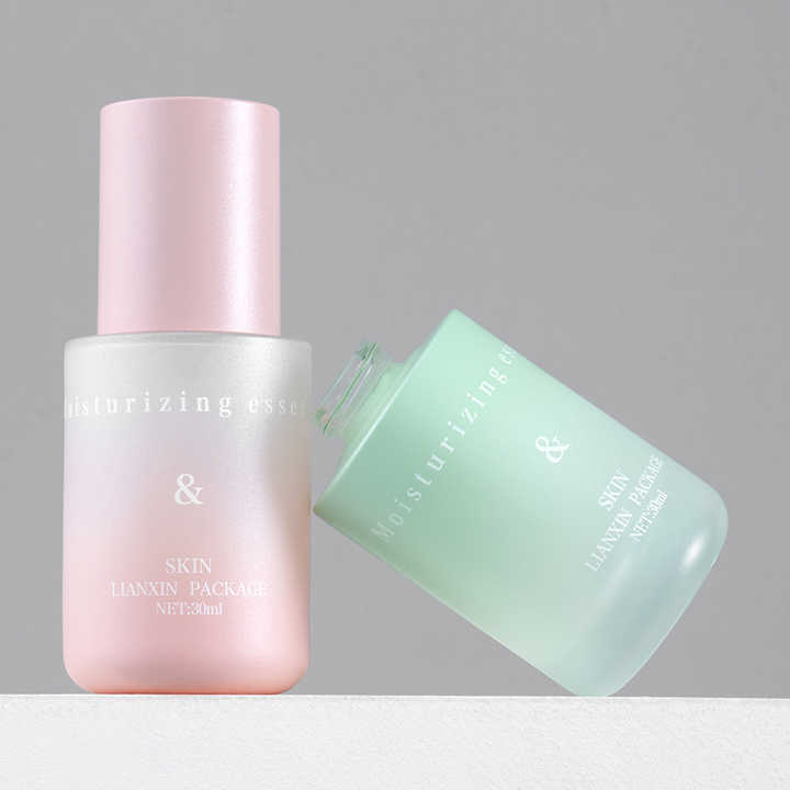Luxury 30ml Round Glass Foundation Bottle Frosted Straight Design ...