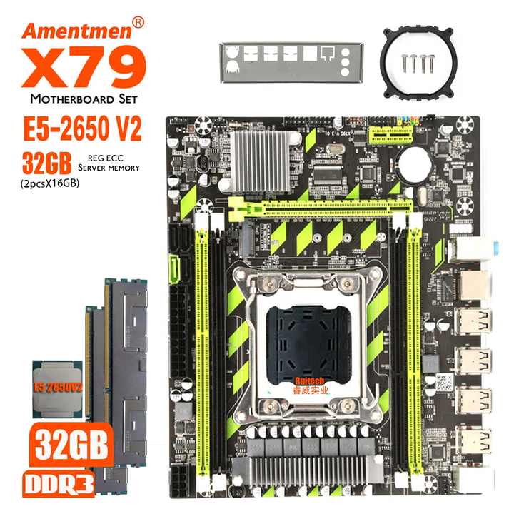 Amentmen X79 Motherboard with XEON E5 2650 V2 & 32GB DDR3 ECC RAM ...