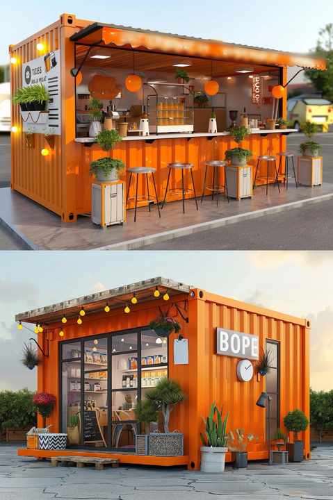Container House Coffee Shop Steel Structure Kiosk Booth Fast-food ...