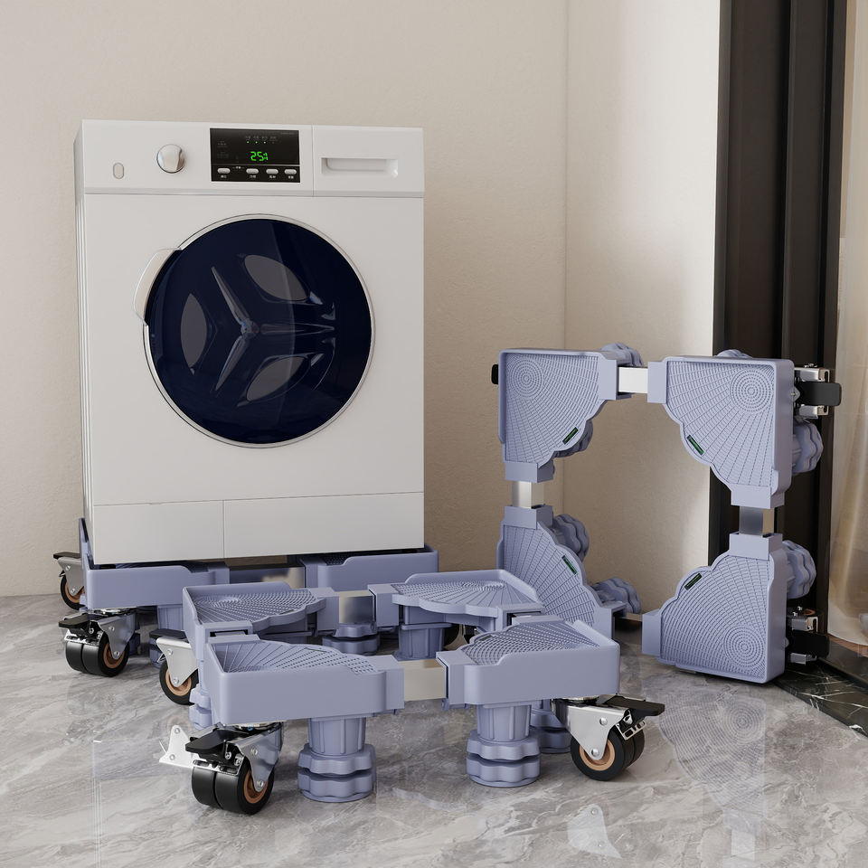 Adjustable Height Washing Machine Base Mobile Stand With Wheels Anti ...