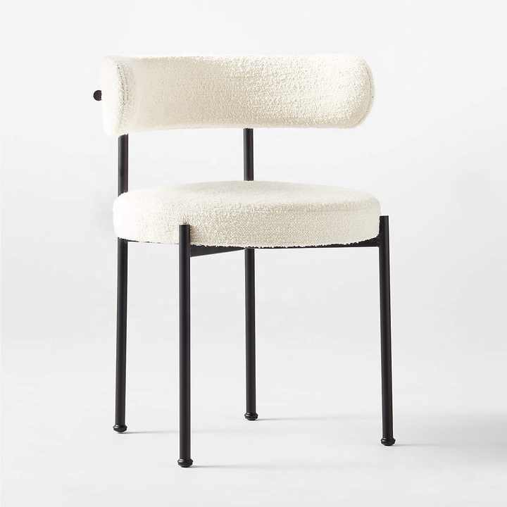 Shop Our Luxury Modern Nordic White Fabric Dining Chairs