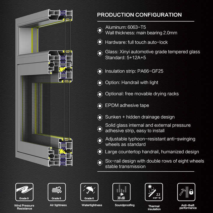 CASALANDER Custom Modern Sliding Window Heat Insulation System ...