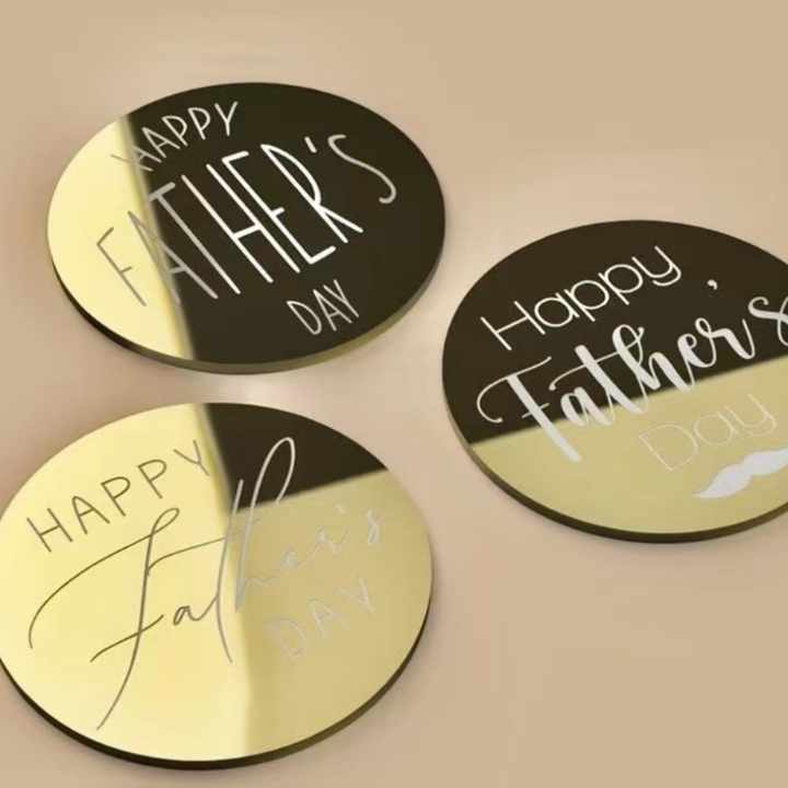 Happy Father's Day Cake Topper - Best Dad Ever Acrylic Disc