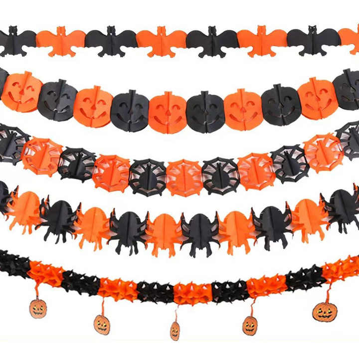 Spooktacular Halloween Decor Kit: 3M Hanging Garlands, Ghost Flags ...