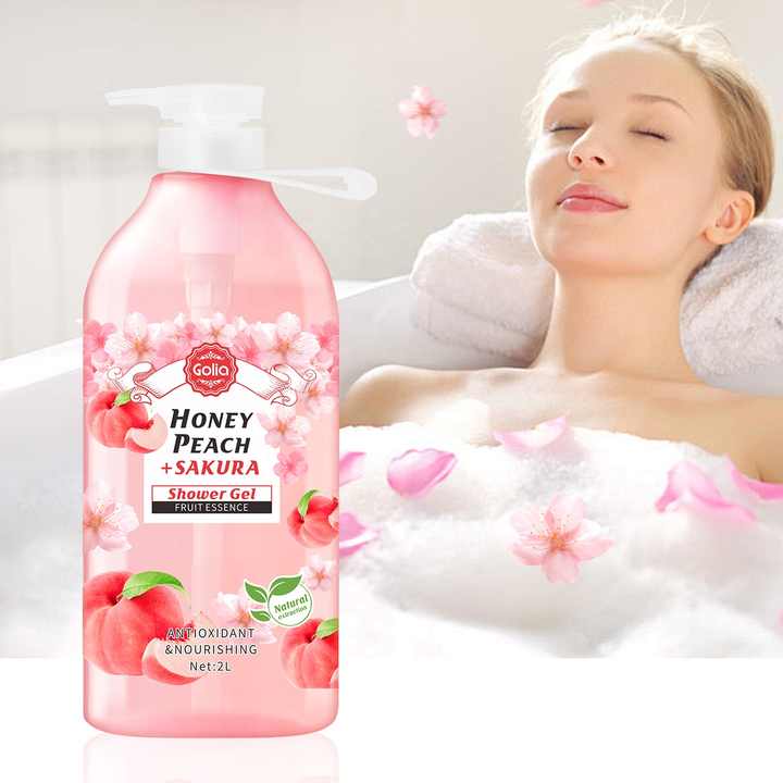 Factory Customizable 2.08L Peach Cherry Perfume Shower Gel Exfoliating ...