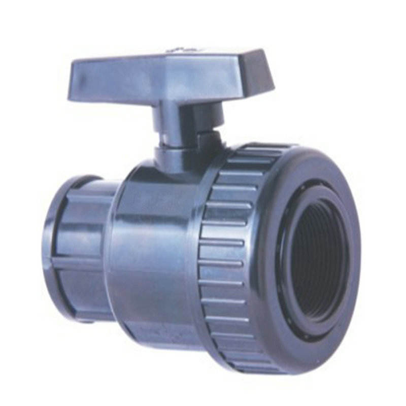40 DN32 U-pvc Water Ball Valve Gray Female Threaded Manual Control PTFE ...