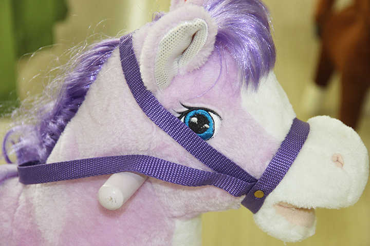 DR Purple Plush Rocking Horse With Moving Mouth and Music Stuffed ...