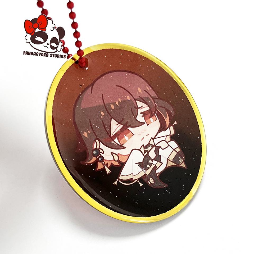 Double Gold Foil Hot Stamp Acrylic Charm Custom Anime Keychain