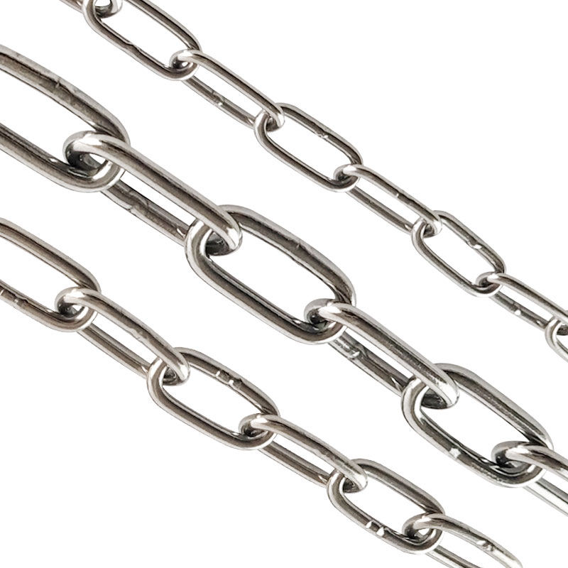 5mm 6mm 7mm 304 316 Stainless Steel Long Round Link Chain DIN763 ...