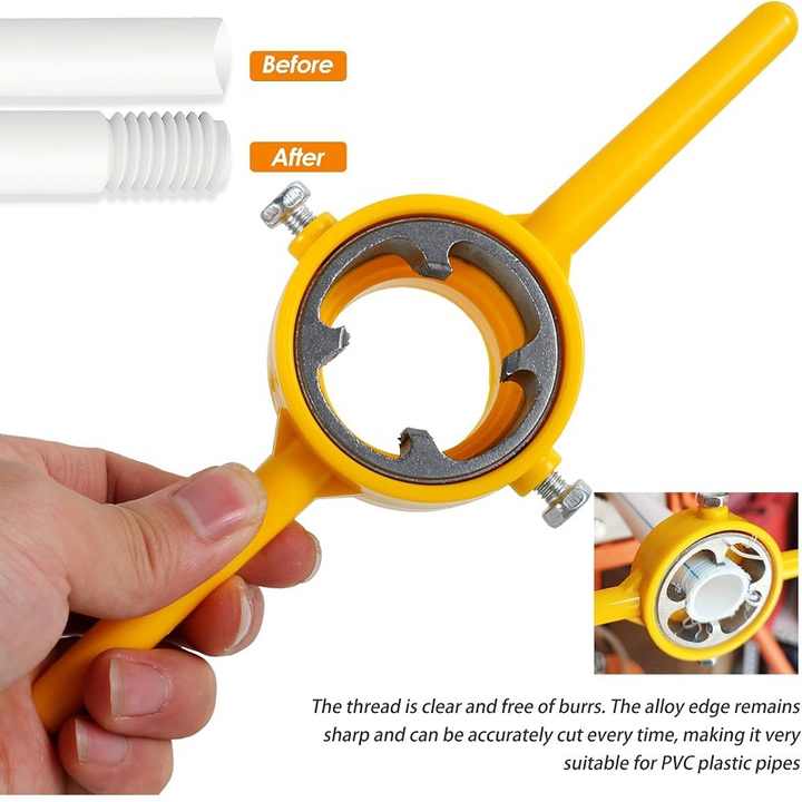 PVC Plastic Pipe Thread Die Kit - DIY Hand Tool Repair