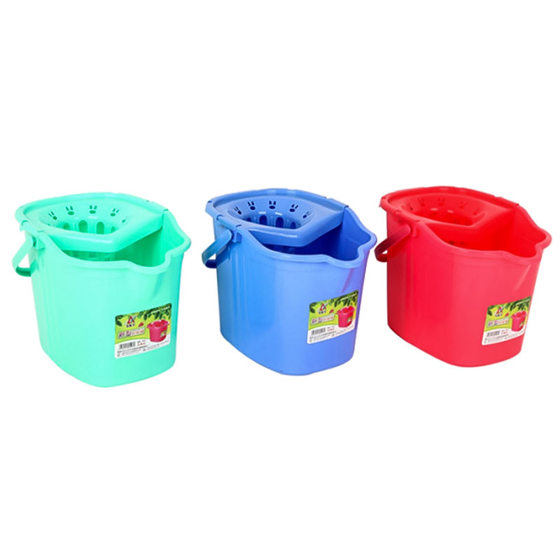 17L Plastic Wringer Cleaning Mop Squeegee Bucket - Sustainable & Durable