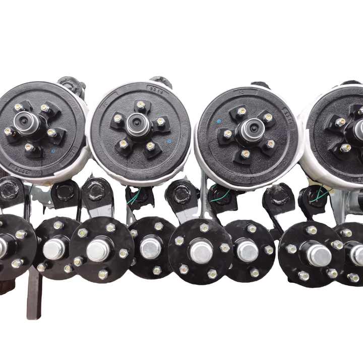3500lbs Round Solid Utility Trailer Axle Assembly with Hub Drum ...