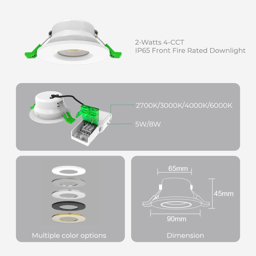 CCT adjustable downlight anti-flammable downlight dimmable downlight ...