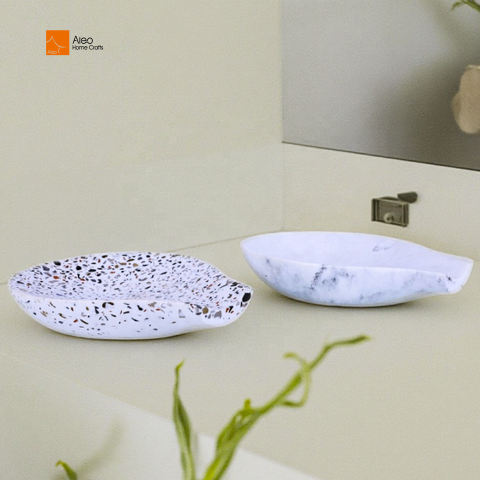 High Quality White Polystone Resin Marble Spoon and Salt Jar Tray Bar ...