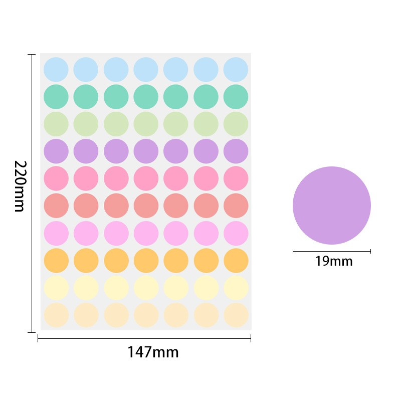 Colored 19mm Dot Stickers Handwritten Round Circle Mark Labels Circle ...