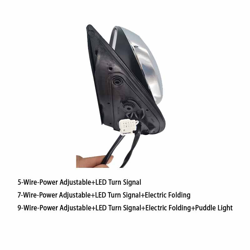 Chrome Electric Side Mirror for Hilux Revo 2015-2024 | 5/7/9-Wire with ...