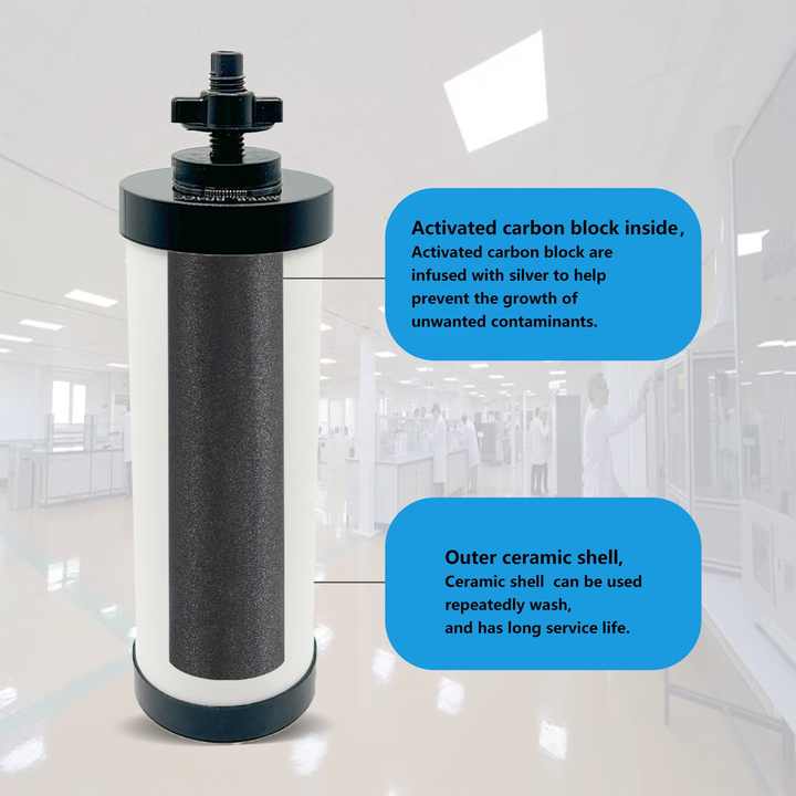Porous 0.1micron Gravity Water Ceramic Filters for Countertop Stainless ...